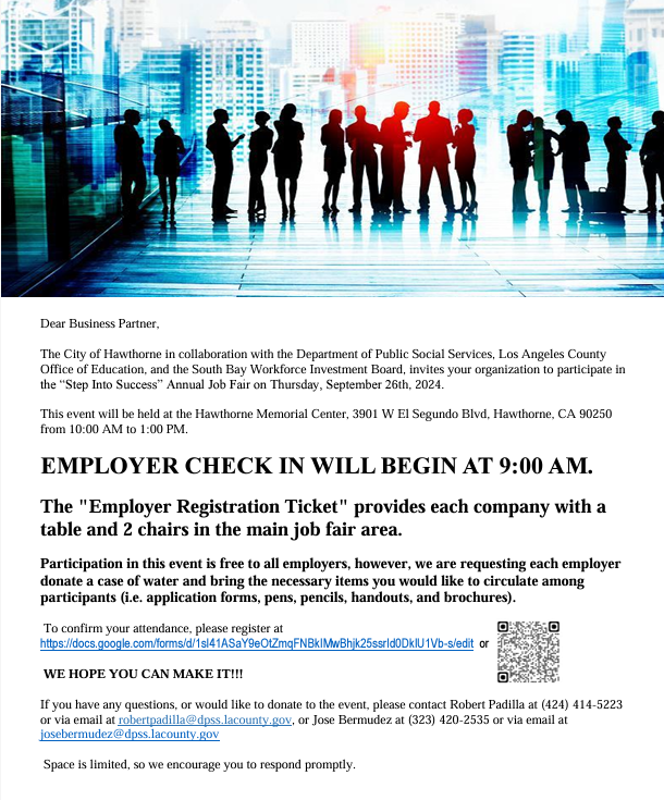 "Step into Success" Annual Job Fair - South Bay Cities Council of ...